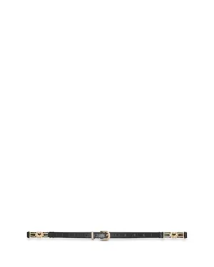 Maje Croc Embossed Leather Belt