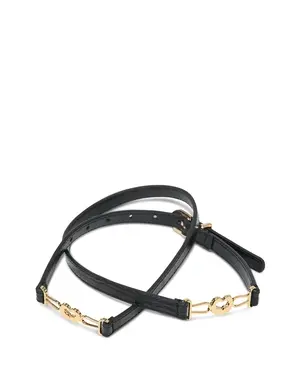 Maje Croc Embossed Leather Belt