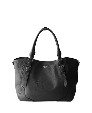 Prada Large Leather Tote - Black