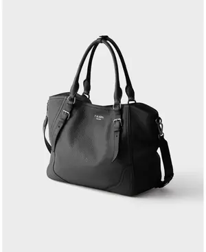Prada Large Leather Tote - Black