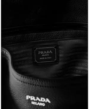 Prada Large Leather Tote - Black