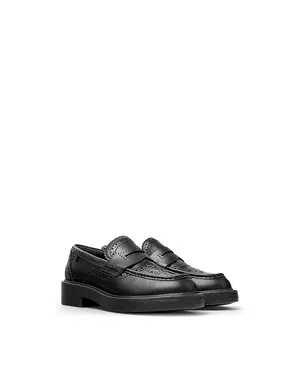 Camper Dean Twins Leather Moccasin - Black