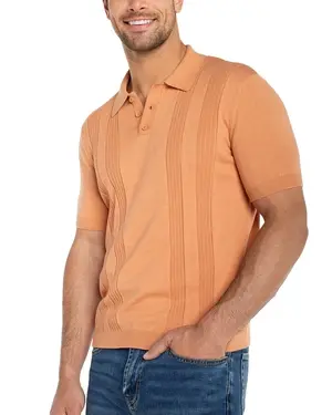 LIVERPOOL Short Sleeve Sweater Knit Polo - Clay