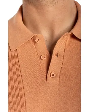 LIVERPOOL Short Sleeve Sweater Knit Polo - Clay