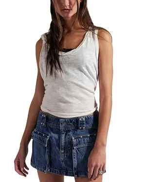 Free People Studded Denim Mini Skirt - Juno