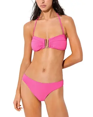 REISS Carina Fixed Side Bikini Bottom - Pink