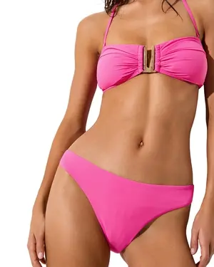 REISS Carina Fixed Side Bikini Bottom - Pink