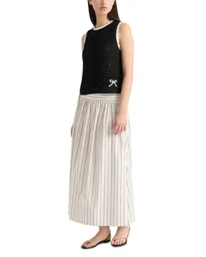 NVLT Sleeveless Sequin Crochet Sweater