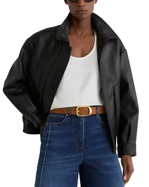 REISS Evie Suede Belt - Tan