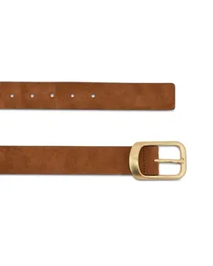 REISS Evie Suede Belt - Tan