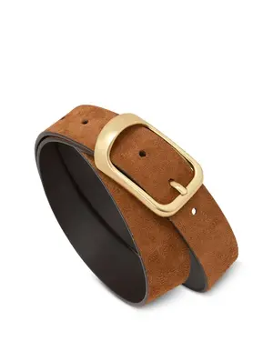 REISS Evie Suede Belt - Tan