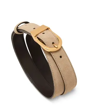 REISS Hazel Suede Belt - Stone
