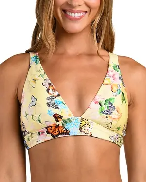L'Agence Lexi Garden Butterflies Bikini Top - Multi