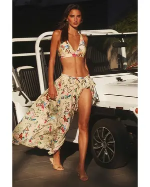 L'Agence Lexi Garden Butterflies Bikini Top - Multi