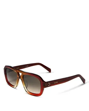 Celine 3 Dots Pilot Sunglasses, 53mm - Brown