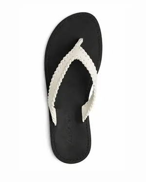Cinq À Sept Jessica Leather Thong Sandals - White/black
