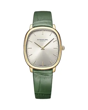 RAYMOND WEIL Toccata Heritage Quartz Leather Strap Watch, 31mm X 36mm - Green