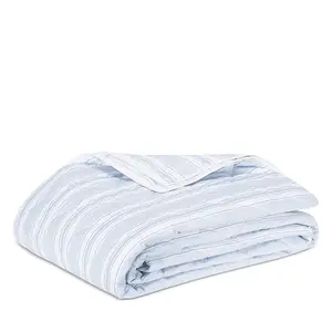 MATOUK Elio Striped Quilt, King - Blue