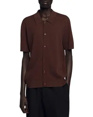Sandro Openwork Shirt - Chocolate