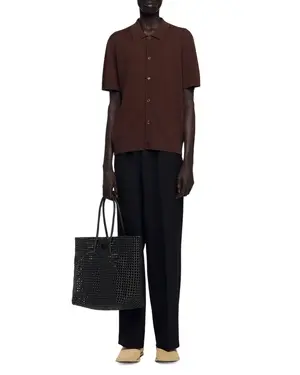 Sandro Openwork Shirt - Chocolate