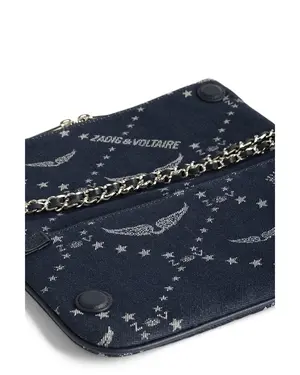 Zadig&Voltaire Rock Zv Monogram Denim Clutch - Silent