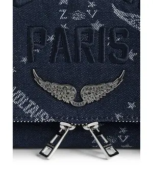 Zadig&Voltaire Rock Zv Monogram Denim Clutch - Silent