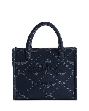Zadig&Voltaire Angel Mini Zv Monogram Denim Tote - Silent