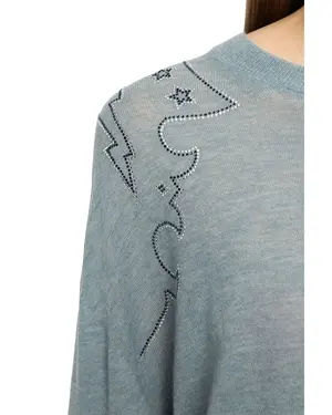 Zadig&Voltaire Swapy Cashmere Sweater With Embellished Back Detail