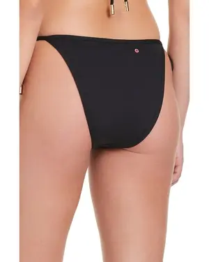 Red Carter Crocheted Trim Bikini Bottom - Black