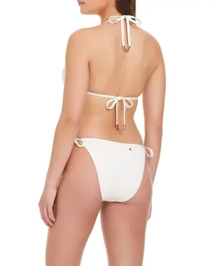 Red Carter Halterneck Bikini Top With Crochet Trim