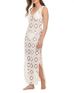 Red Carter Lace Up Cover Up Dress - Papyrus
