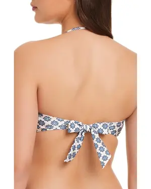 Red Carter U Ring Bandeau Bikini Top