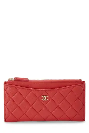 Chanel Quilted Caviar Zip Pouch Wallet