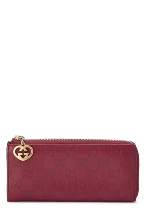 Gucci Ssima Zip Around Wallet - Red