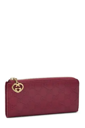 Gucci Ssima Zip Around Wallet - Red