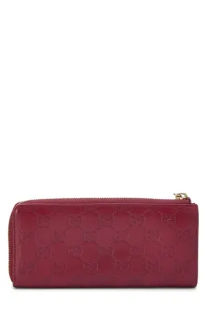 Gucci Ssima Zip Around Wallet - Red