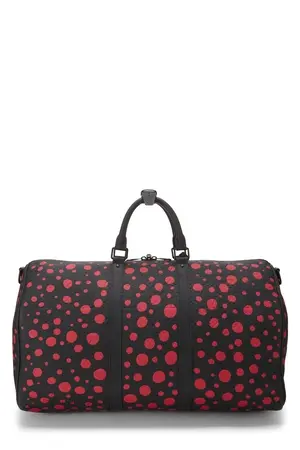 LOUIS VUITTON Yayoi Kusama X Taurillon Infinity Dots Keepall Bandouliere 50 - Red