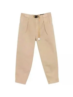 WHITE SAND Steve Belted Cotton Trousers - Neutrals