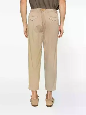 WHITE SAND Steve Belted Cotton Trousers - Neutrals