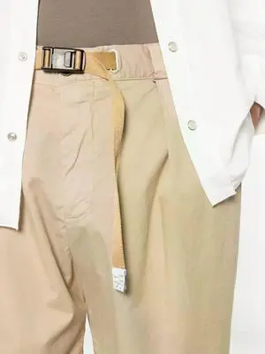 WHITE SAND Steve Belted Cotton Trousers - Neutrals