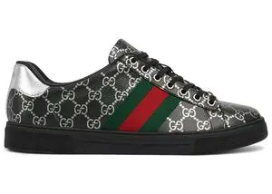 Gucci Ace Gg Monogram Sneakers - Black/silver