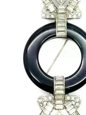 JENNIFER GIBSON JEWELLERY 1970s Kenneth Jay Lane Deco Brooch