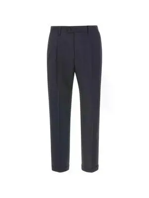 DEVORE INCIPIT Pleated Wool Trousers - Blue