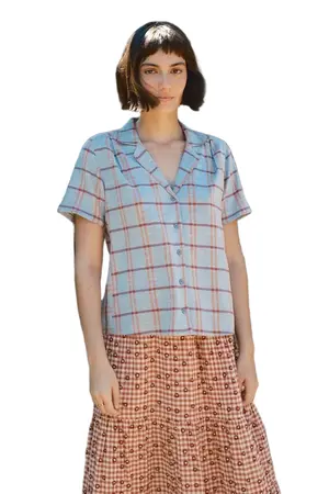 Ace & Jig Tasi Button-up Shirt With Notched Collar - Eyeshadow