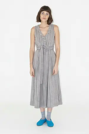 Ace & Jig Callie Sleeveless Belted V-neck Dress - Scribble