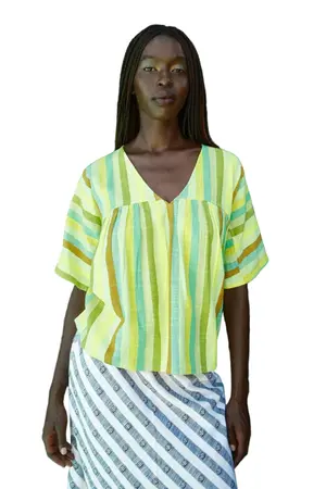 Ace & Jig Maura Reversible V-neck Top - Wave