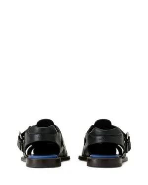 LANVIN Pointed-toe Leather Sandals - Black