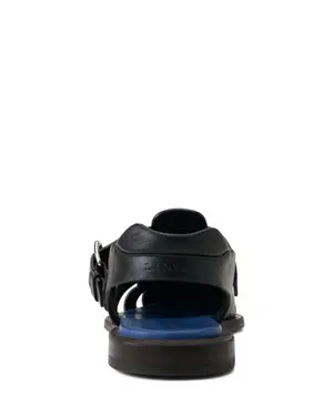 LANVIN Pointed-toe Leather Sandals - Black