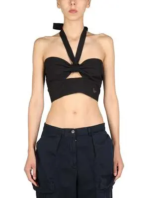 1/OFF PARIS Top With Crossed Straps - Black