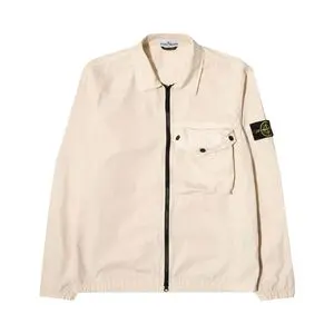 Stone Island Zip Up Overshirt - Cream